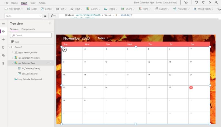 Make A Calendar In Power Apps - Part 2 - Matthew Devaney