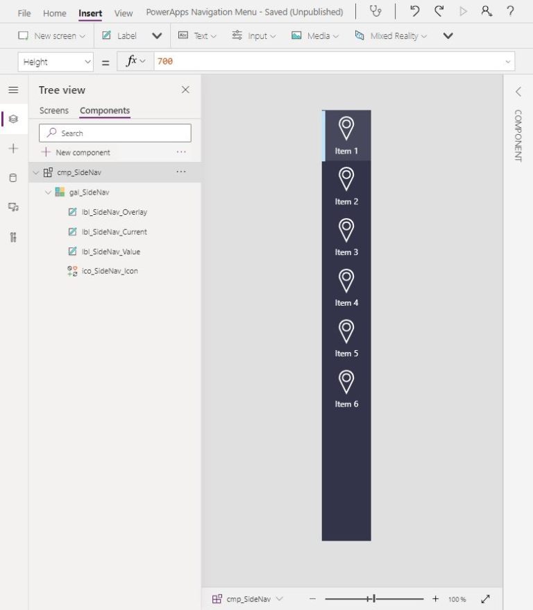 Power Apps Navigation Menu Component - Matthew Devaney