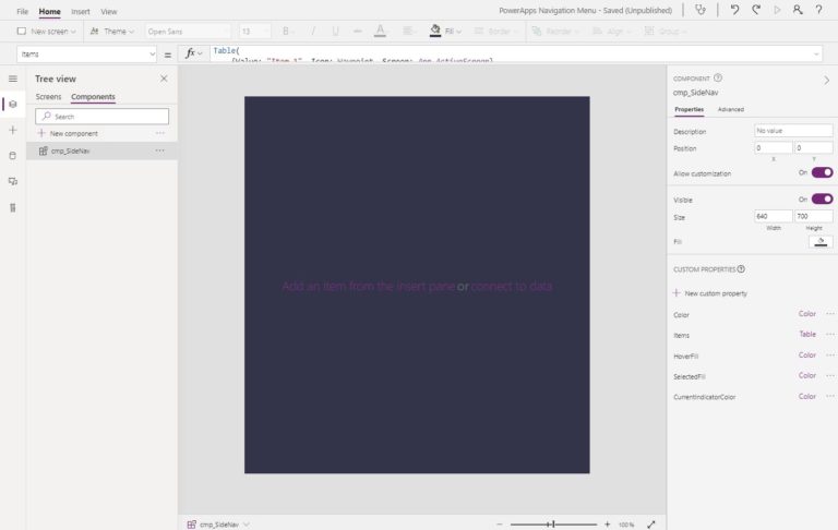 Power Apps Navigation Menu Component - Matthew Devaney
