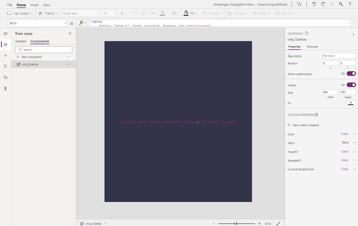 Power Apps Navigation Menu Component - Matthew Devaney