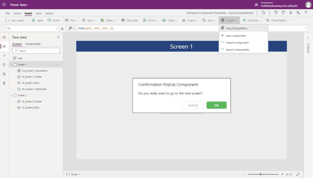 Power Apps Component With An Onselect Property Matthew Devaney