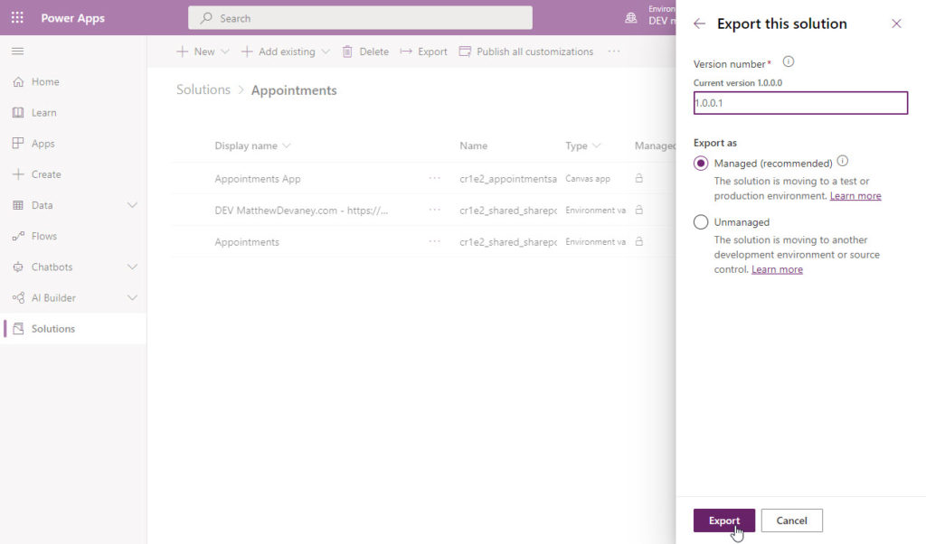 Simplify Importing And Exporting Power Apps With Datasource Environment