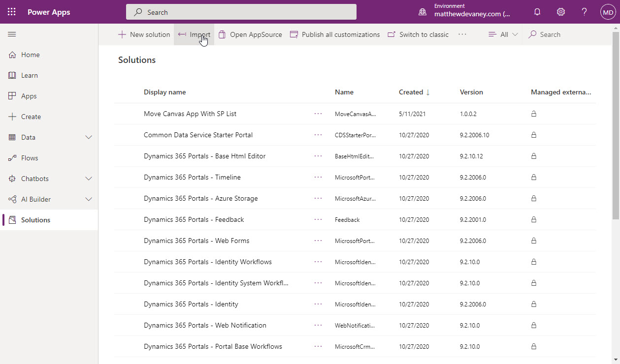 Simplify Importing And Exporting Power Apps With Datasource Environment Variables