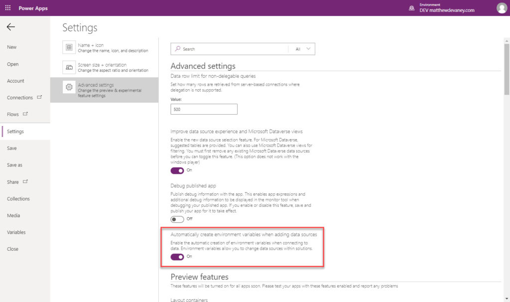 Simplify Importing And Exporting Power Apps With Datasource Environment Variables