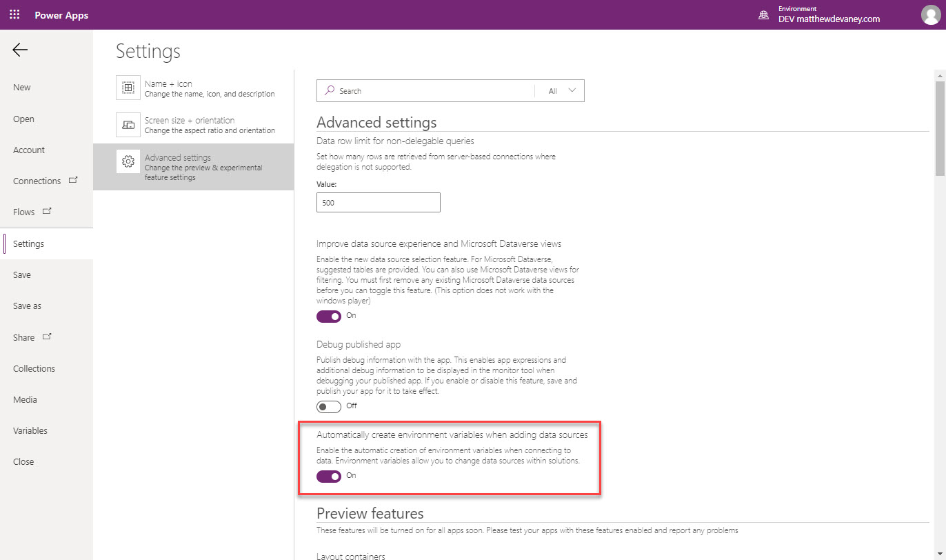 Simplify Importing And Exporting Power Apps With Datasource Environment Variables