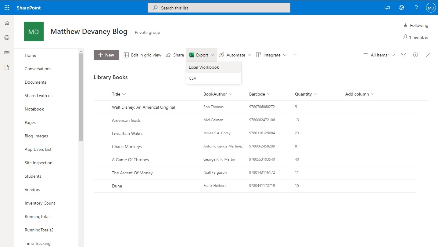 Print Barcodes From A SharePoint List - Matthew Devaney
