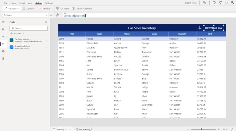 Power Apps Export To Excel As A Csv File Matthew Devaney