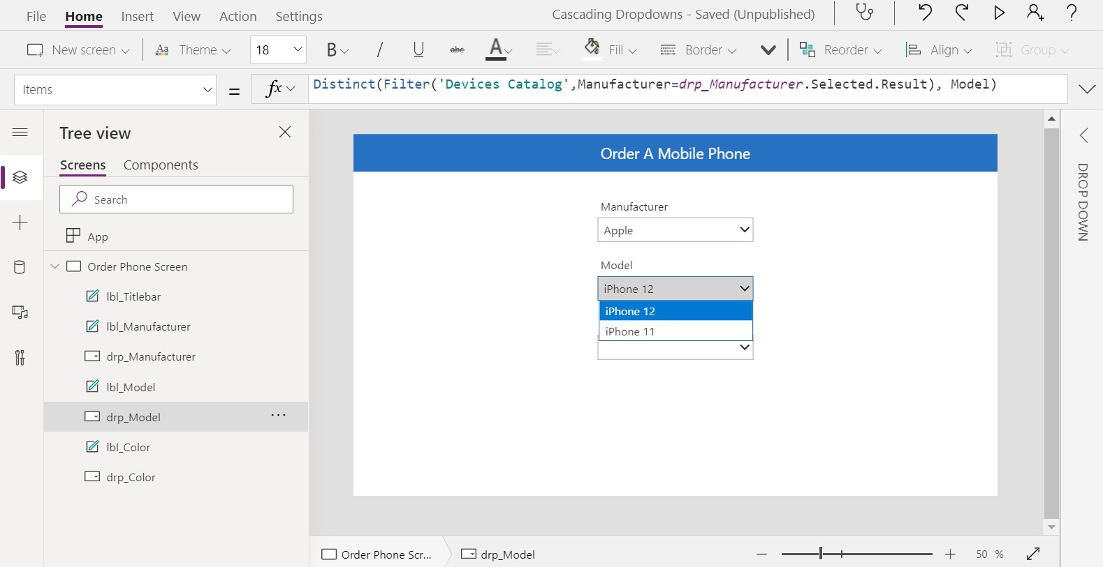 Create Cascading (Dependent) Dropdowns In Power Apps