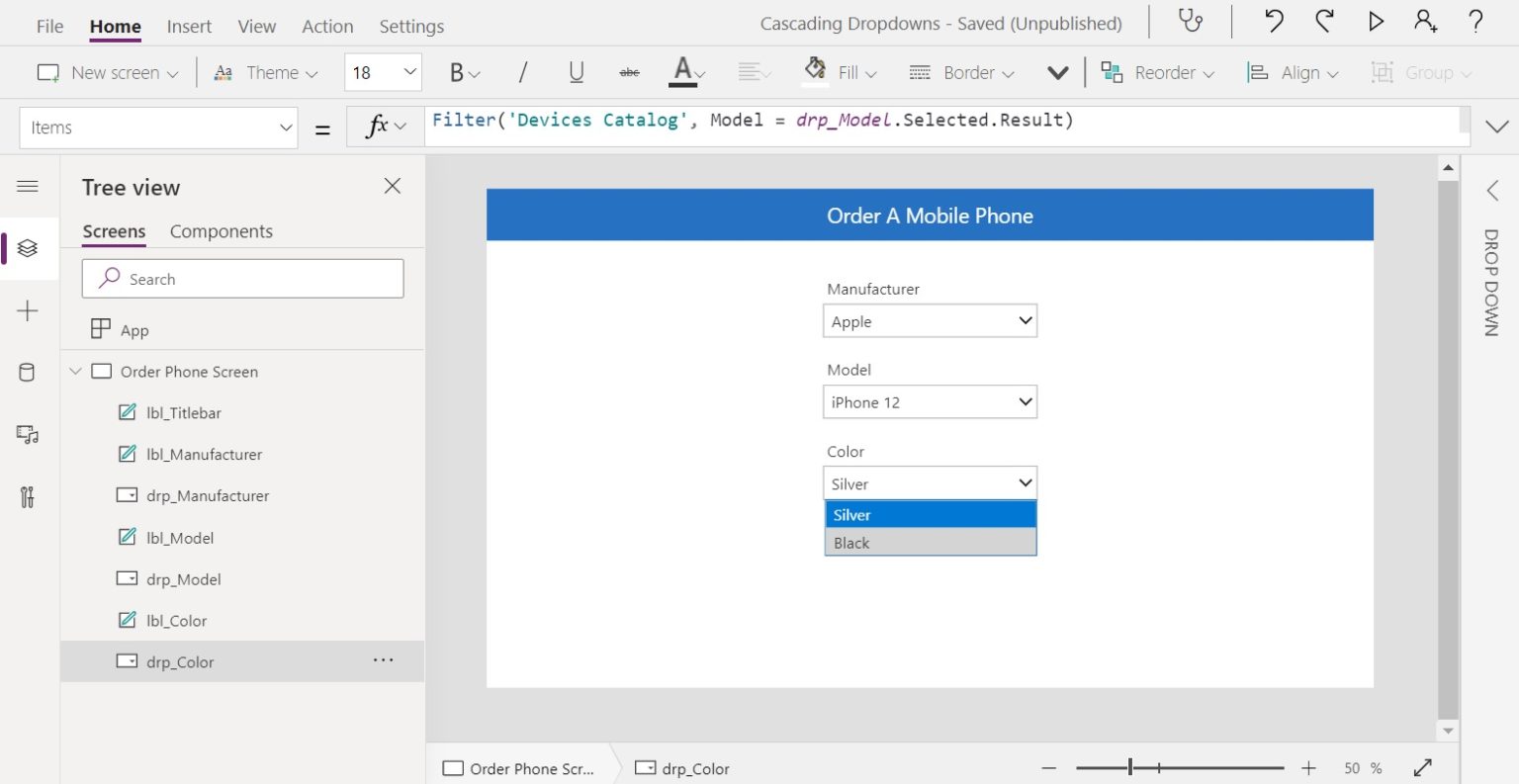 Create Cascading (Dependent) Dropdowns In Power Apps