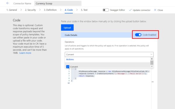 Transform A Custom Connector Response With C# Code