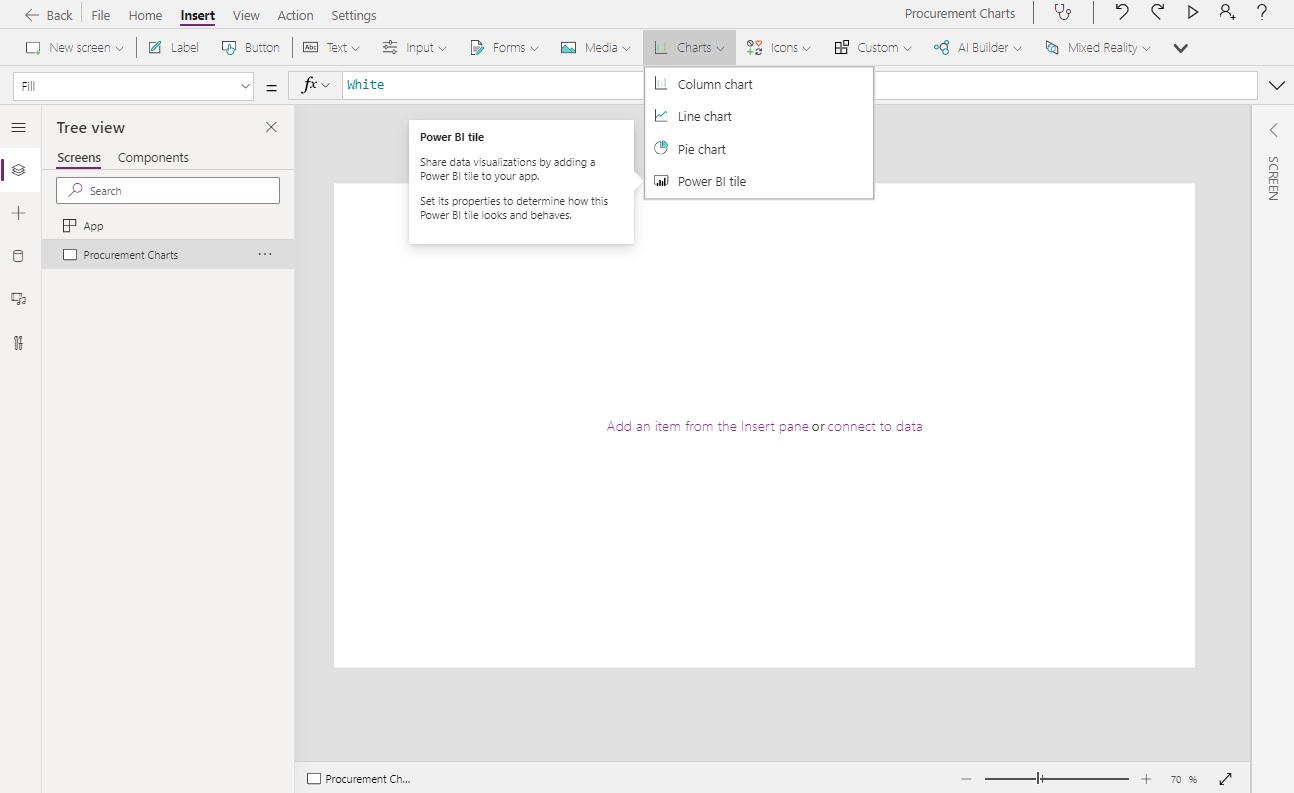 Interactive Charts & Reports With Power BI Tiles In Power Apps