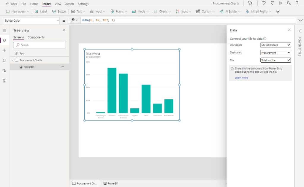 Interactive Charts & Reports With Power BI Tiles In Power Apps