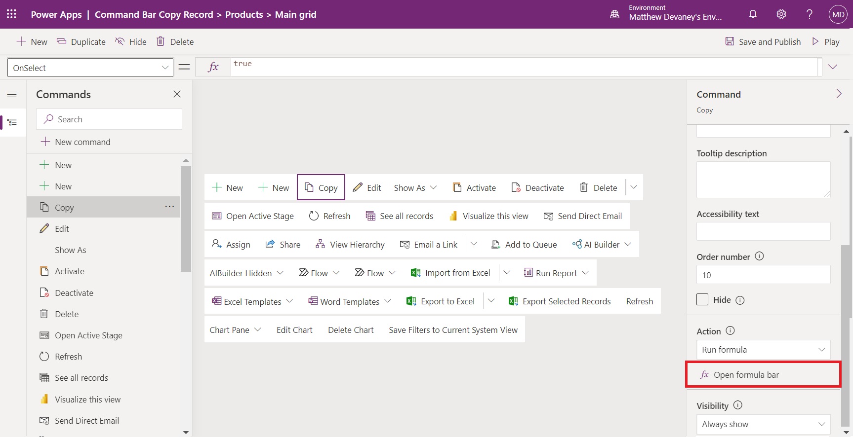 Customize The Command Bar In A Power Apps Model-Driven App