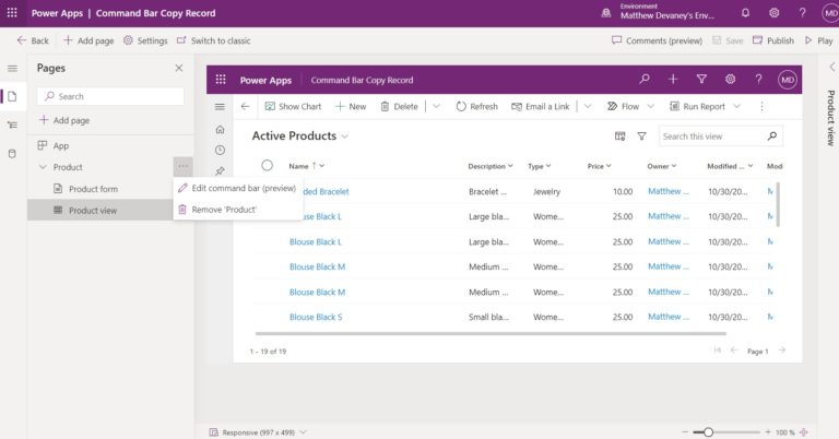 Customize The Command Bar In A Power Apps Model Driven App