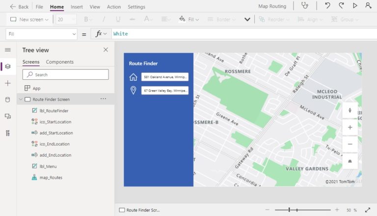Show A Route On A Power Apps Map