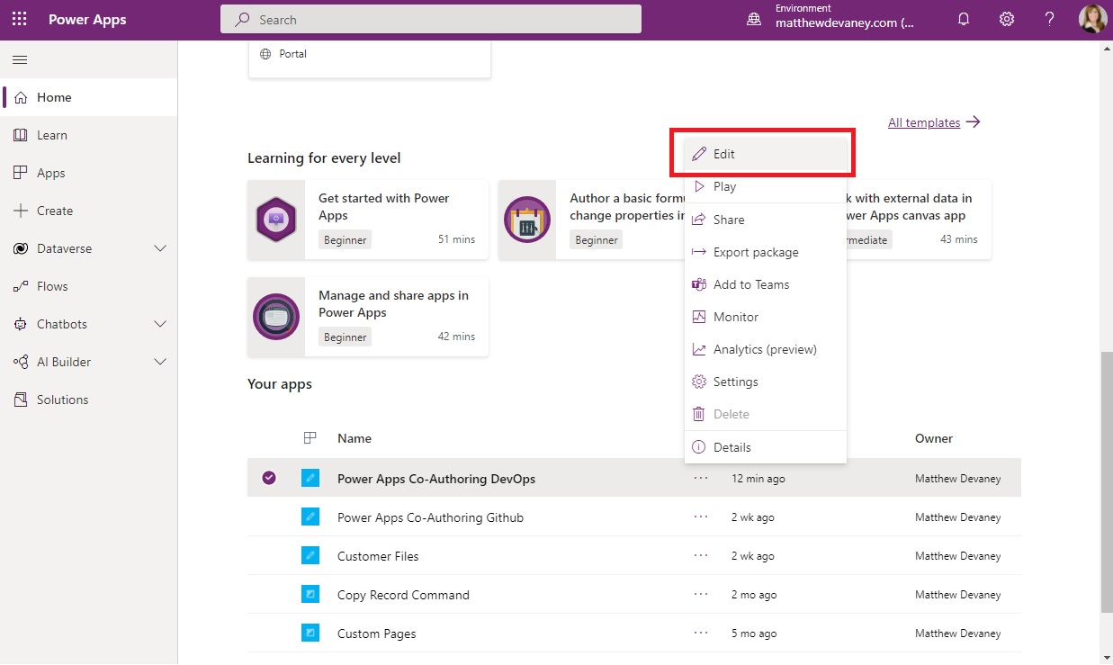 Allow Multiple Power Apps Developers To Simultaneously Edit Canvas Apps Azure Dev Ops Version