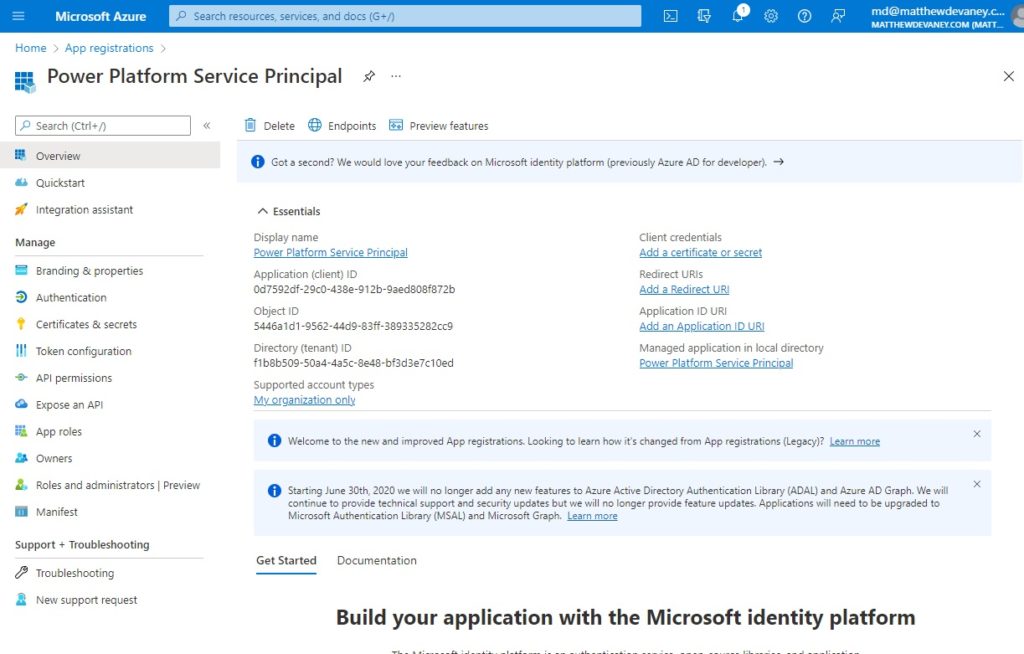 A Visual Guide To Power Platform Service Principal Setup
