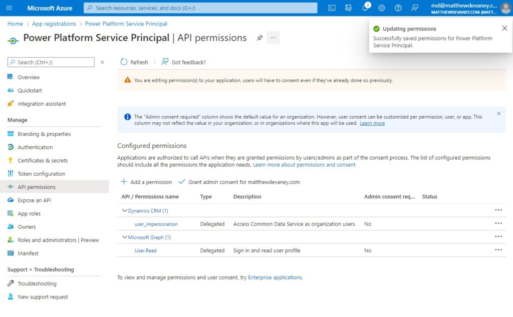 A Visual Guide To Power Platform Service Principal Setup