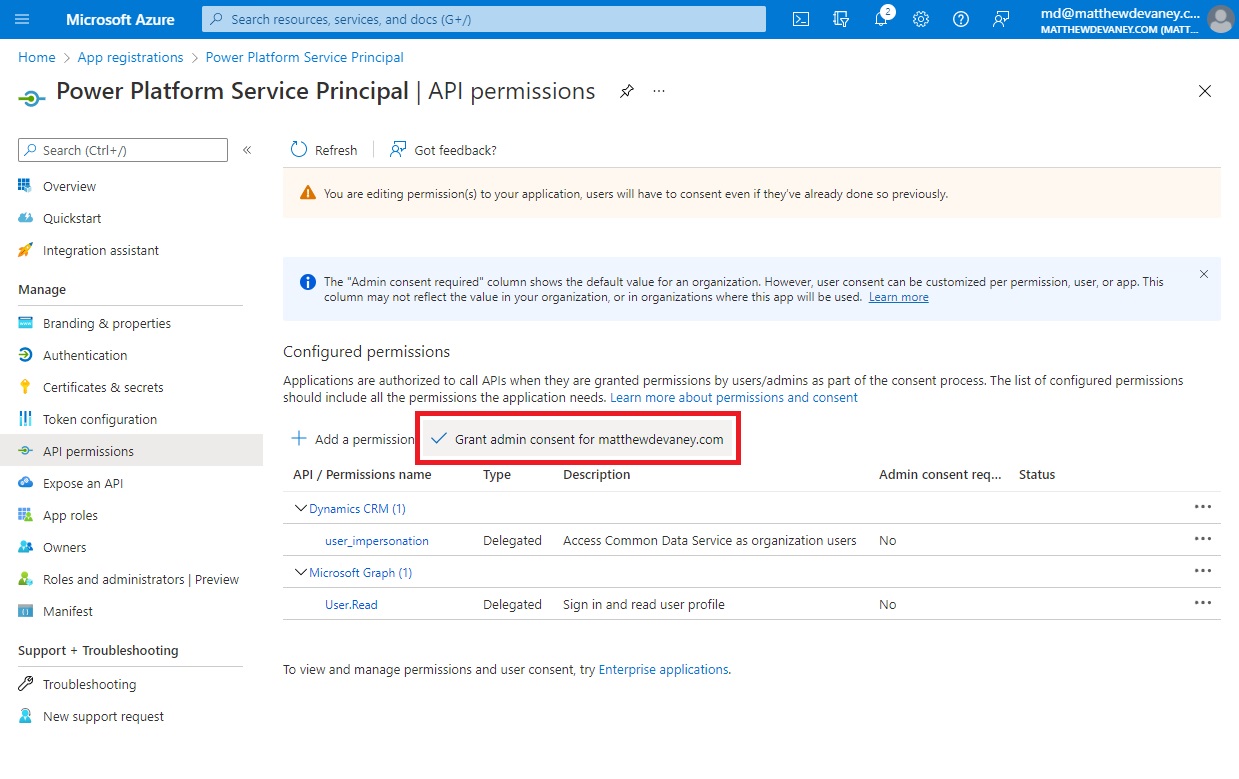 A Visual Guide To Power Platform Service Principal Setup