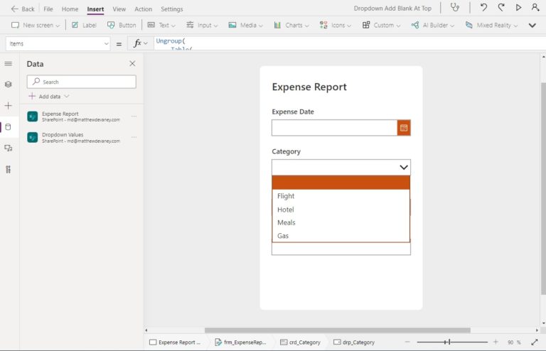 How To Add A Blank Value To A Dropdown List In Power Apps
