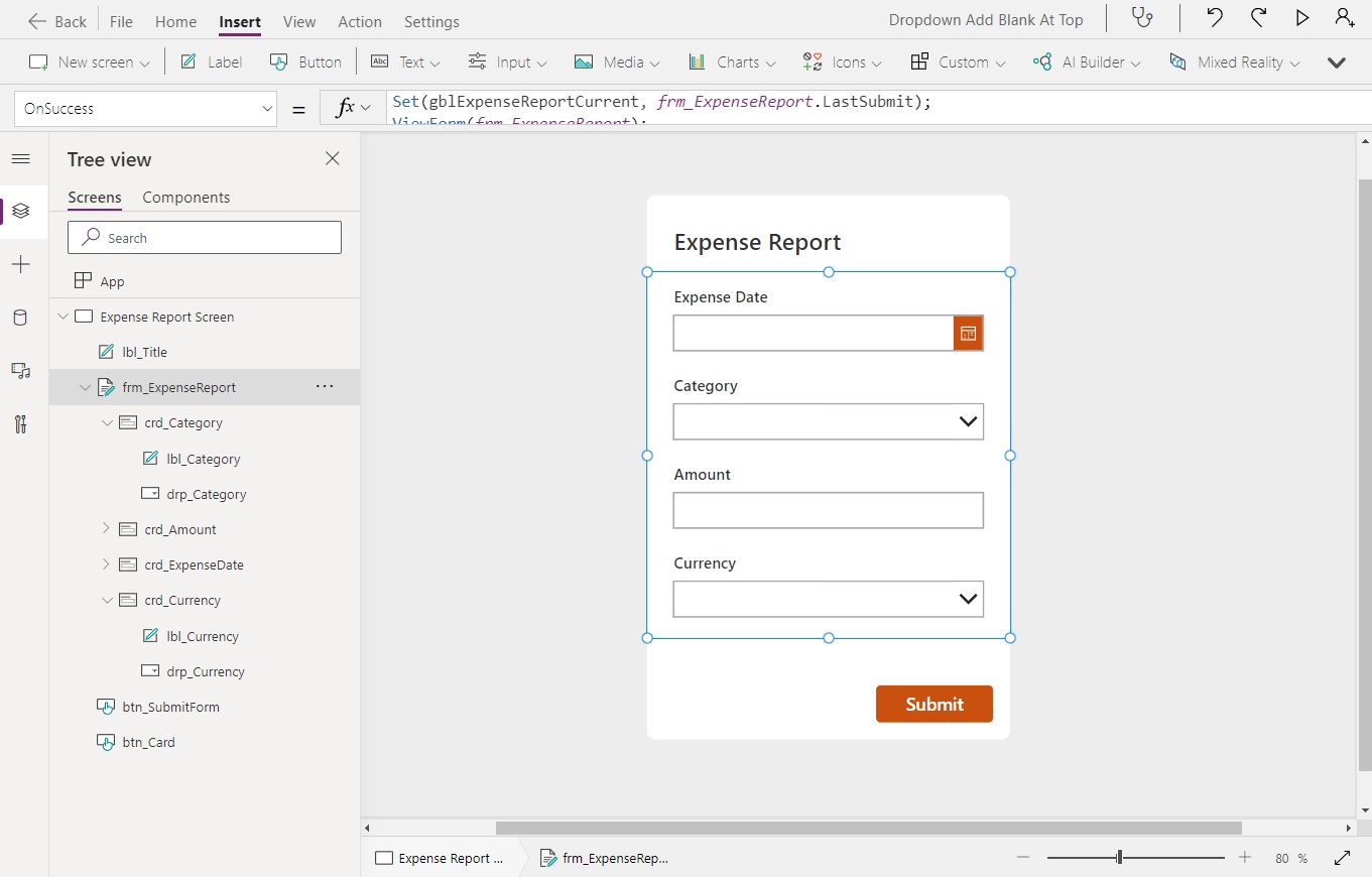 How To Add A Blank Value To A Dropdown List In Power Apps