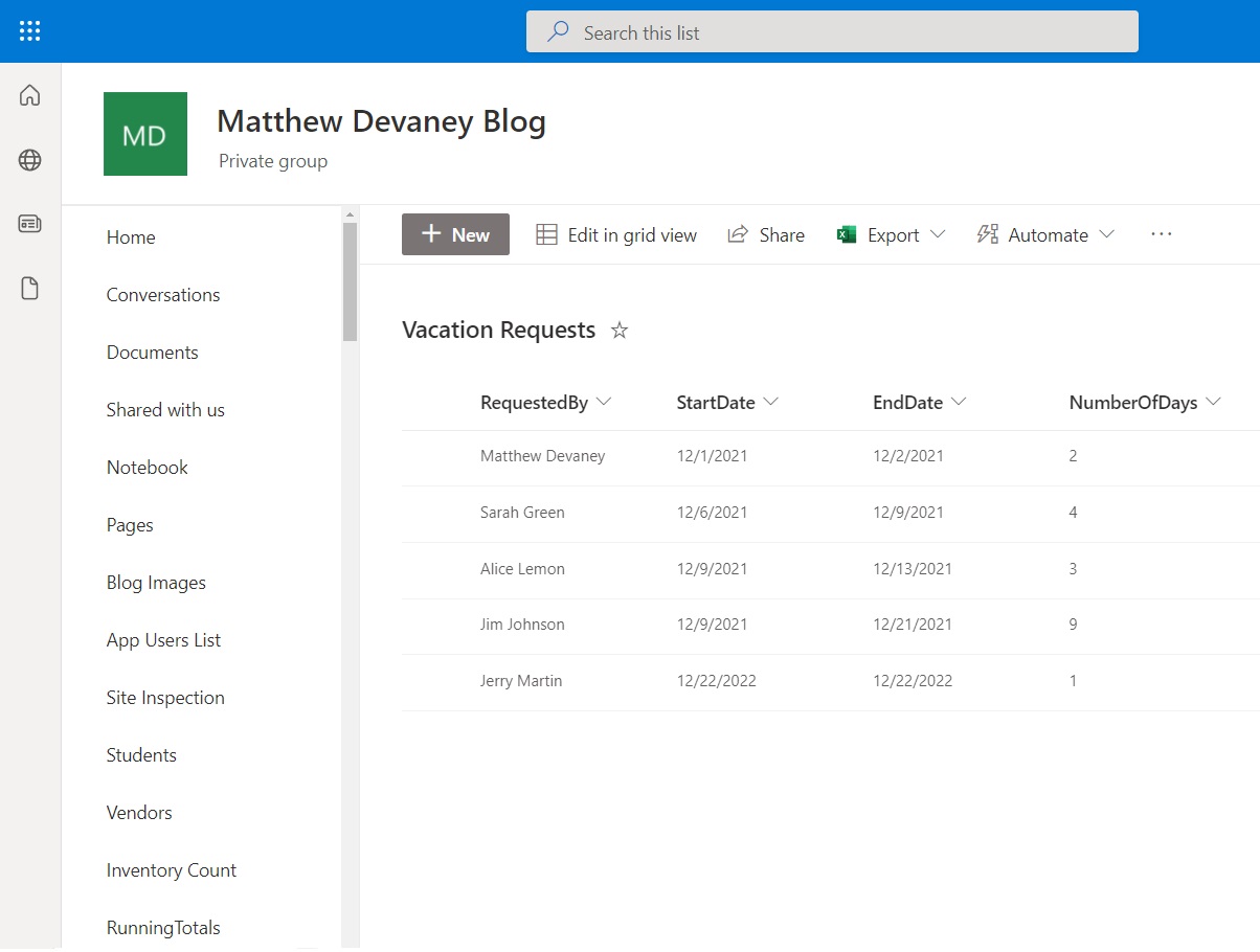 Power Apps Calculate Business Days Excluding Weekends & Holidays