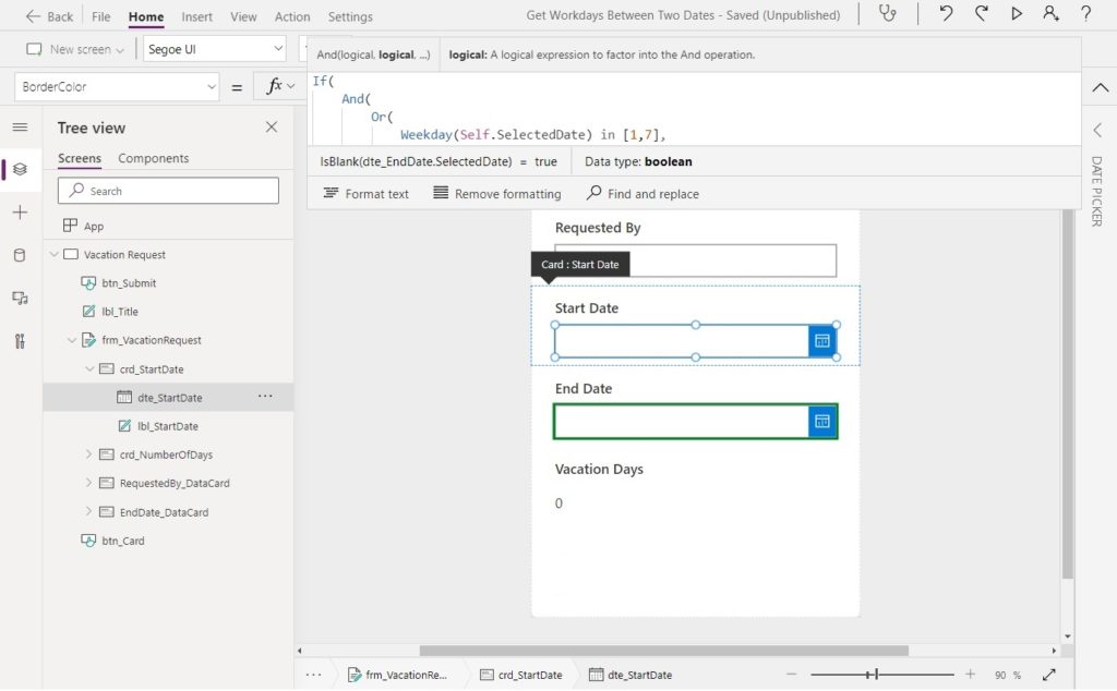 Power Apps Calculate Business Days Excluding Weekends & Holidays