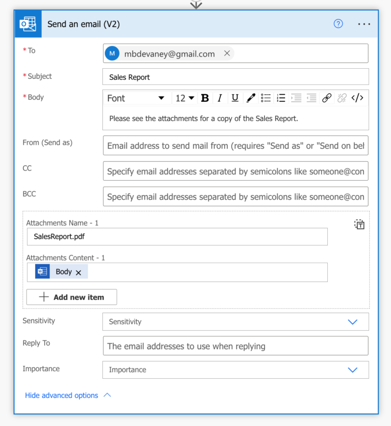 Power Automate: Create Word Document With A Repeating Section