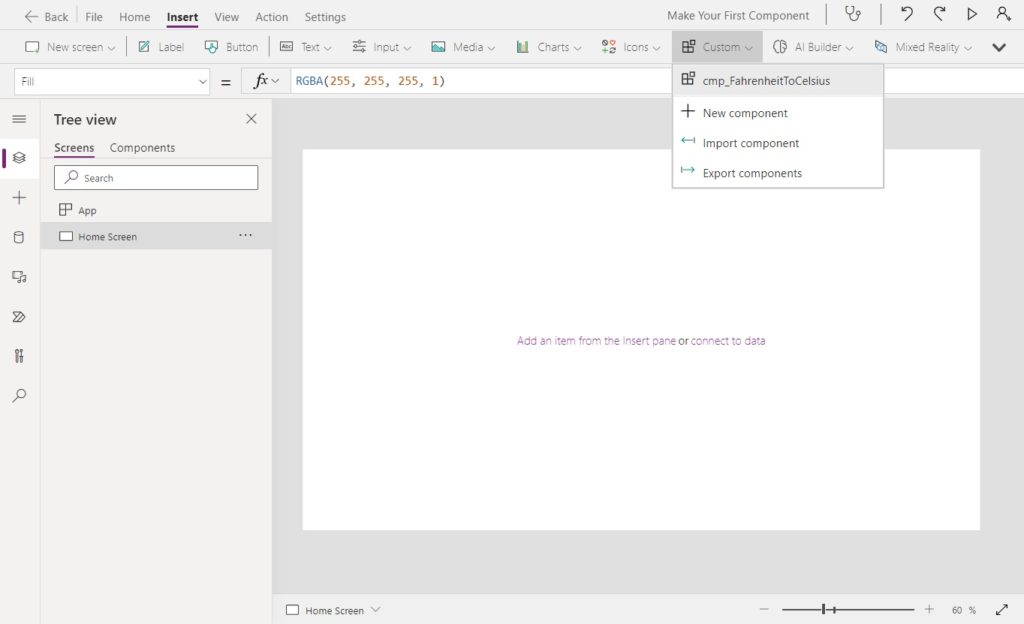 Make Your First Power Apps Canvas Component