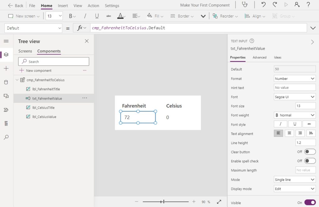 Make Your First Power Apps Canvas Component