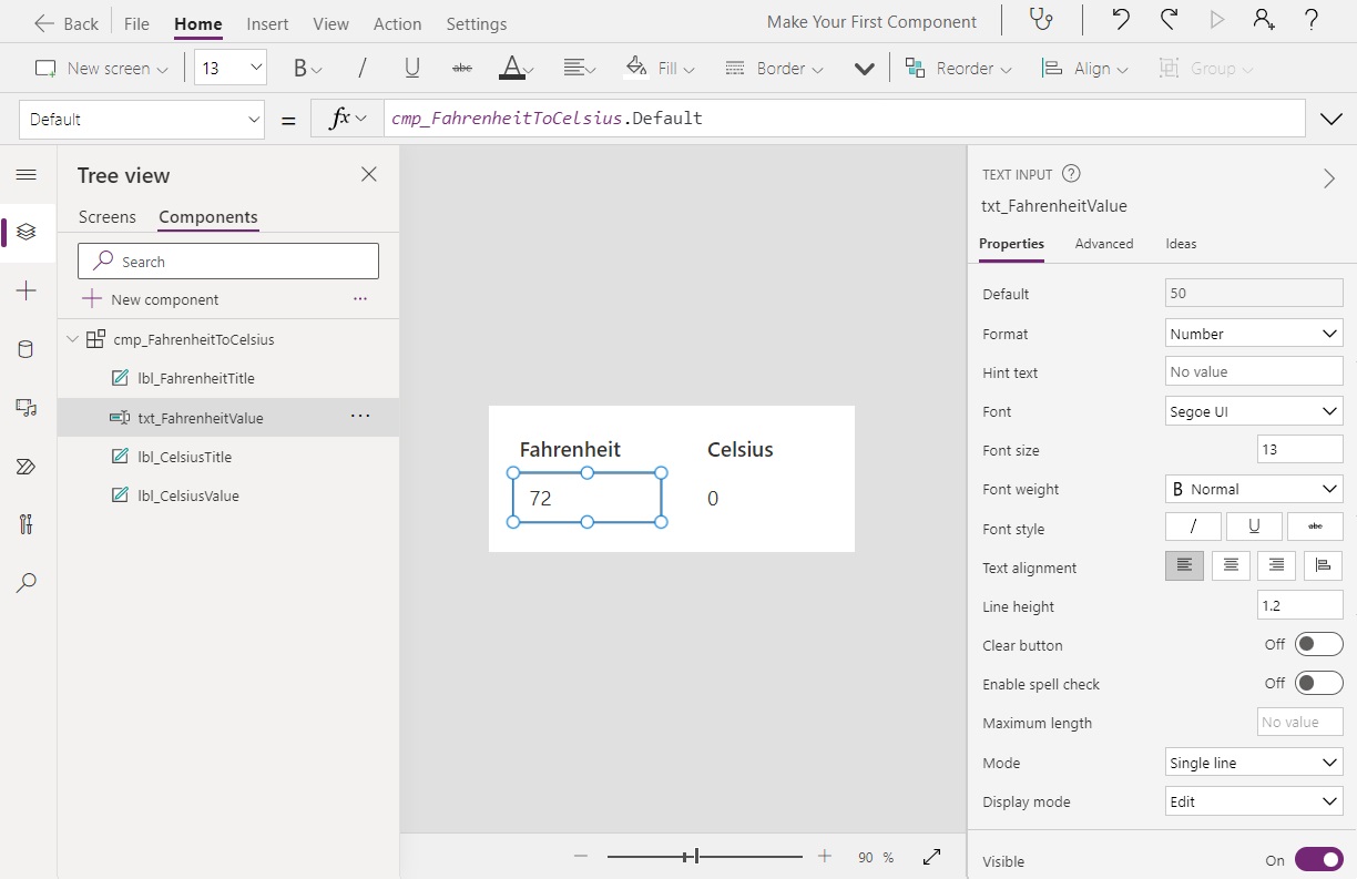 Make Your First Power Apps Canvas Component
