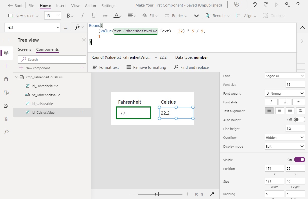 Make Your First Power Apps Canvas Component