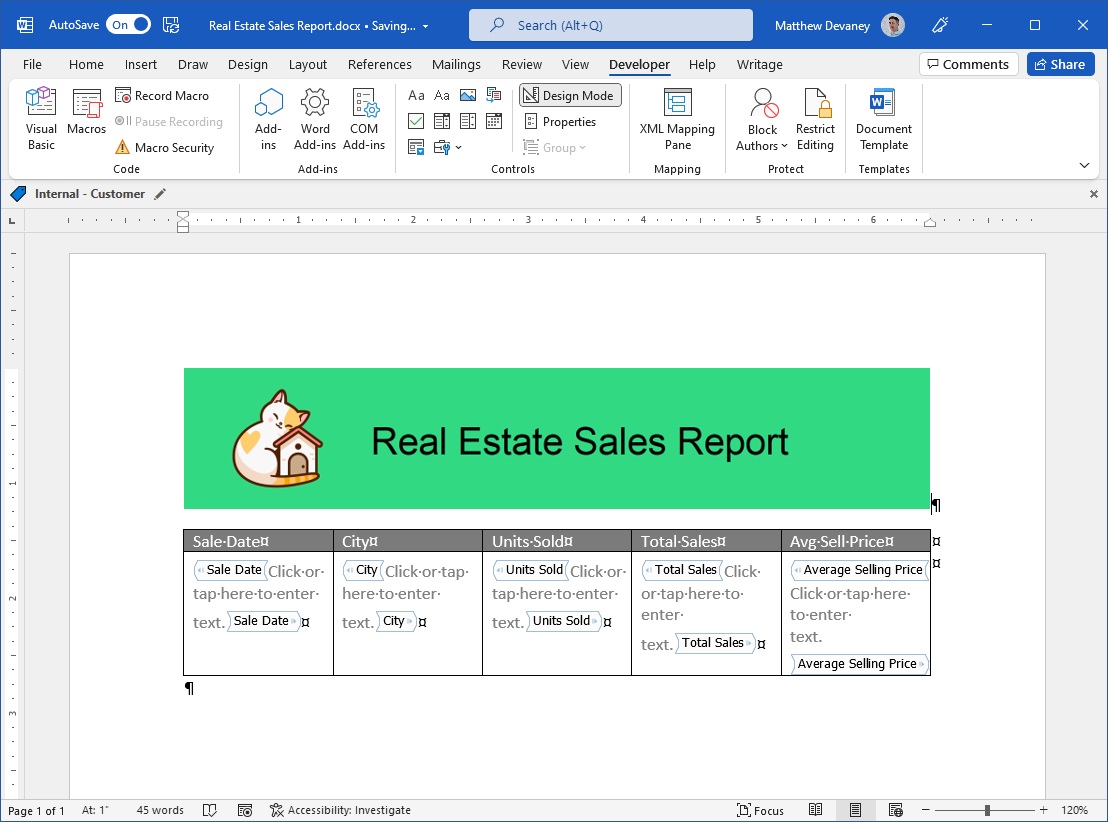 Power Automate: Create Word Document With A Repeating Section