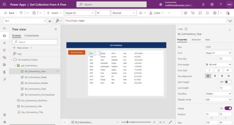 Power Apps ParseJSON Function: Get Collection From A Flow