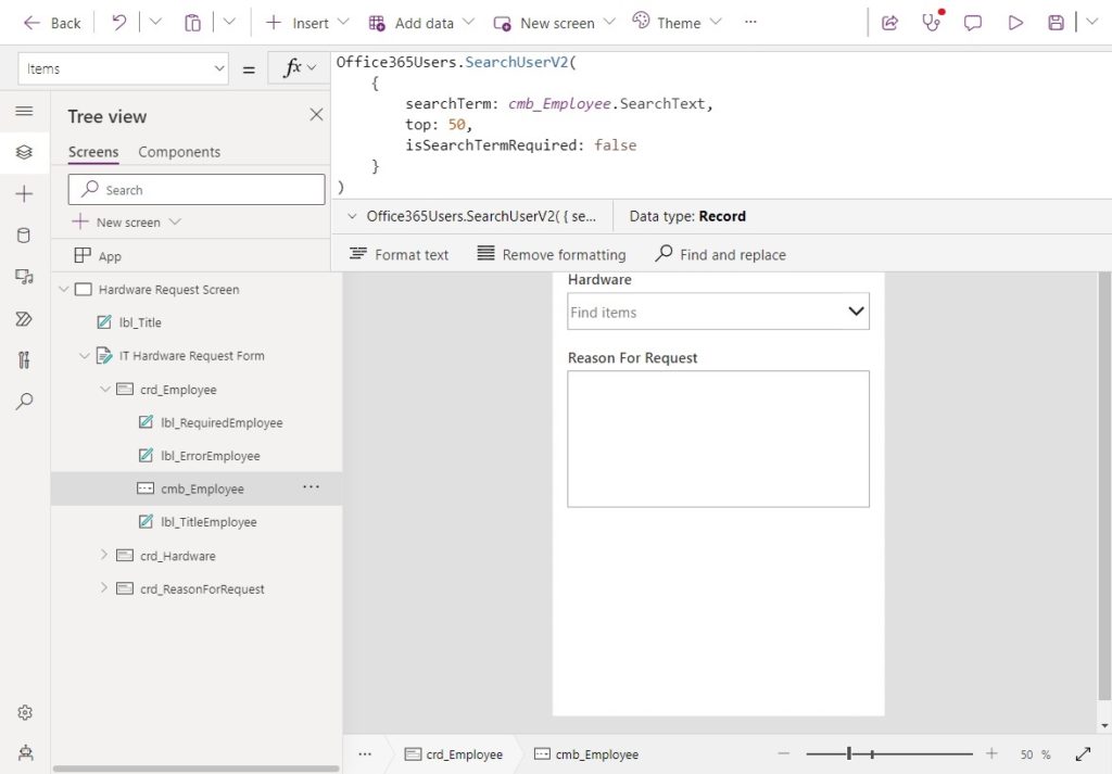 Power Apps People Picker Delegation Workaround