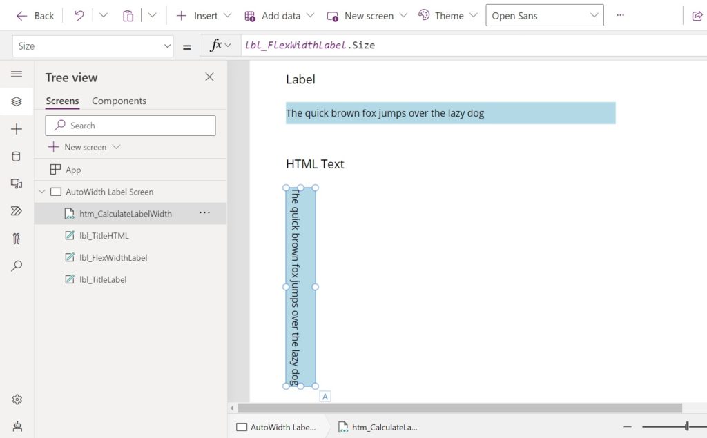 How To Make A Power Apps Auto-Width Label