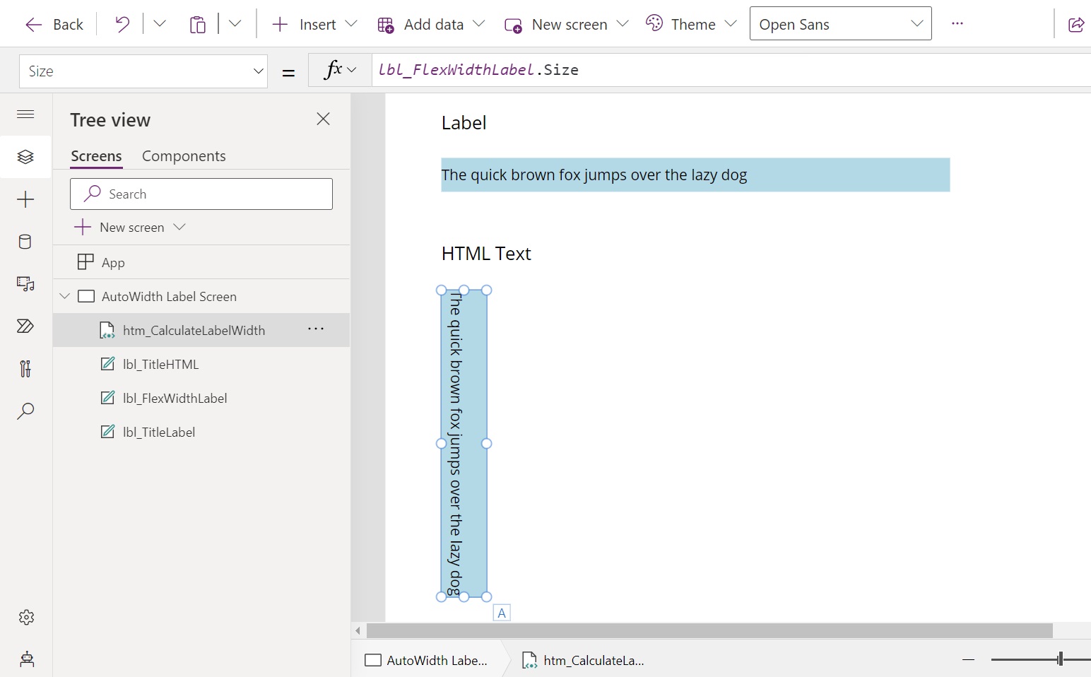 How To Make A Power Apps Auto-Width Label