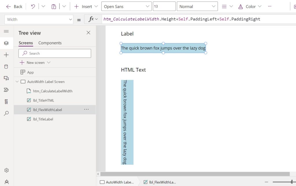 How To Make A Power Apps Auto-Width Label