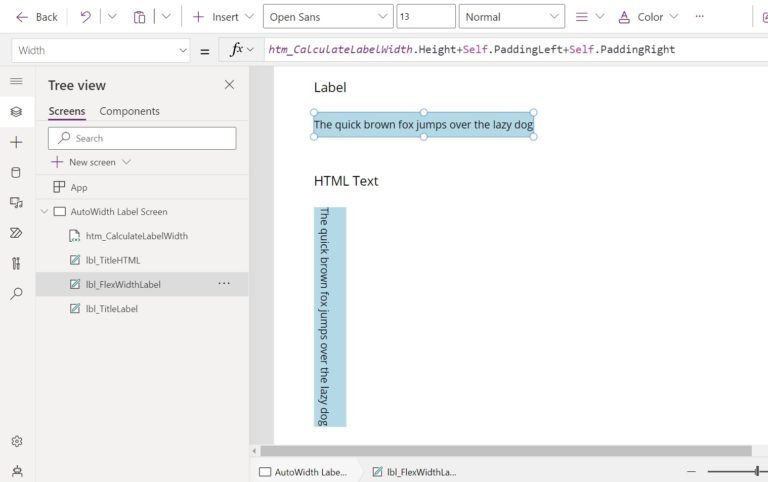 How To Make A Power Apps Auto-Width Label