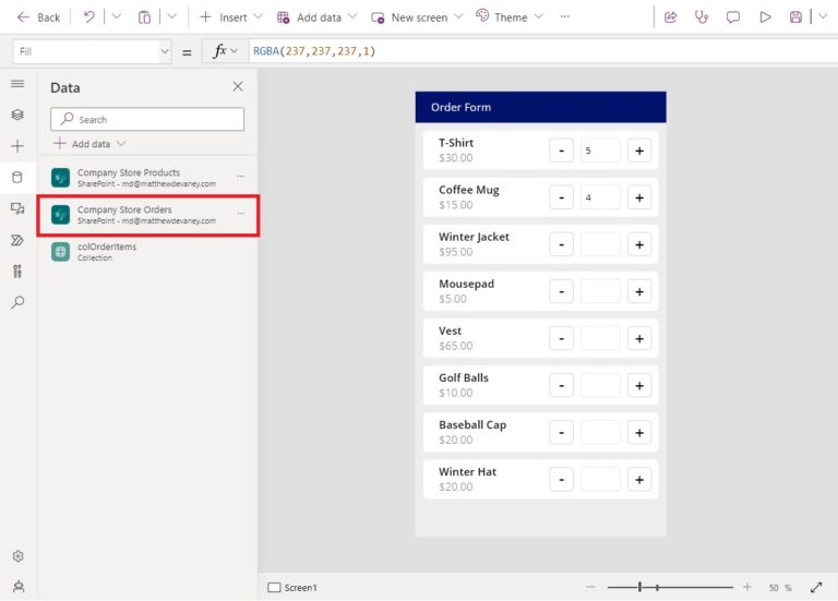Build A Shopping Cart In Power Apps