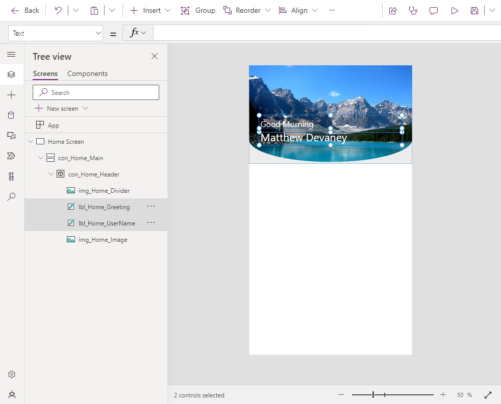 Power Apps Curved Header UI Design For Mobile Apps