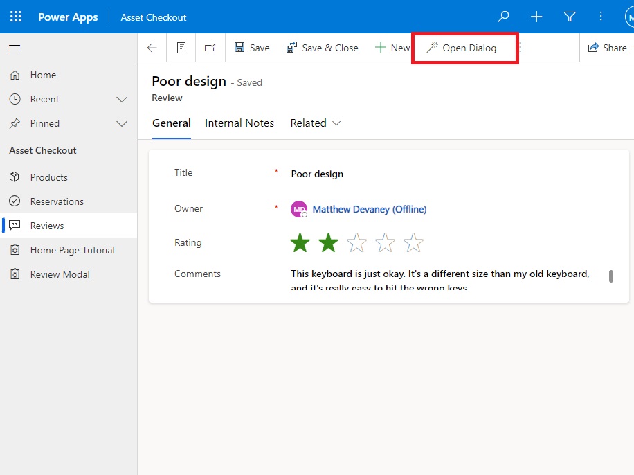 Power Apps Custom Page Modal Dialog For Model-Driven Apps