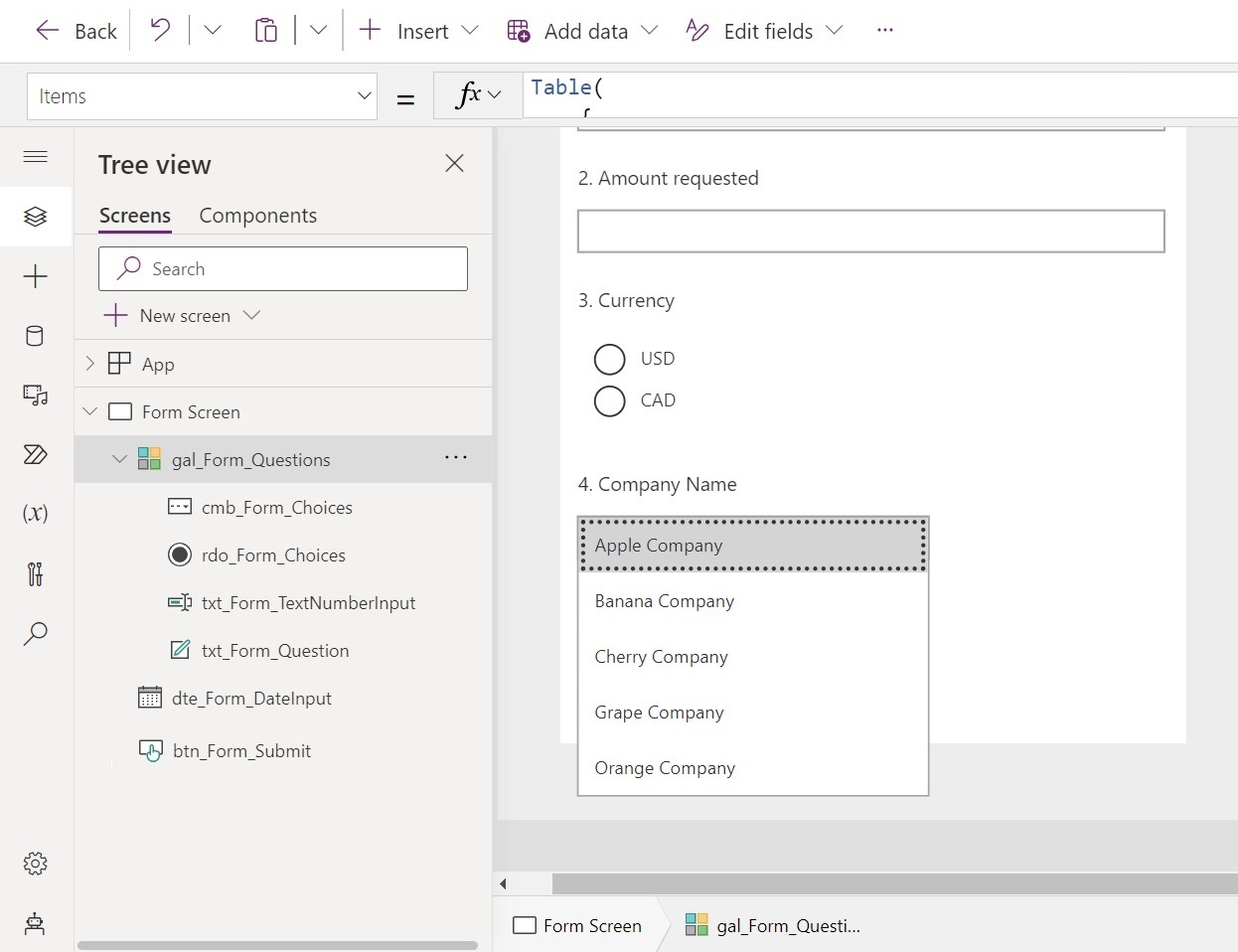 Power Apps Dynamic Forms Generate Forms From Question List 5846