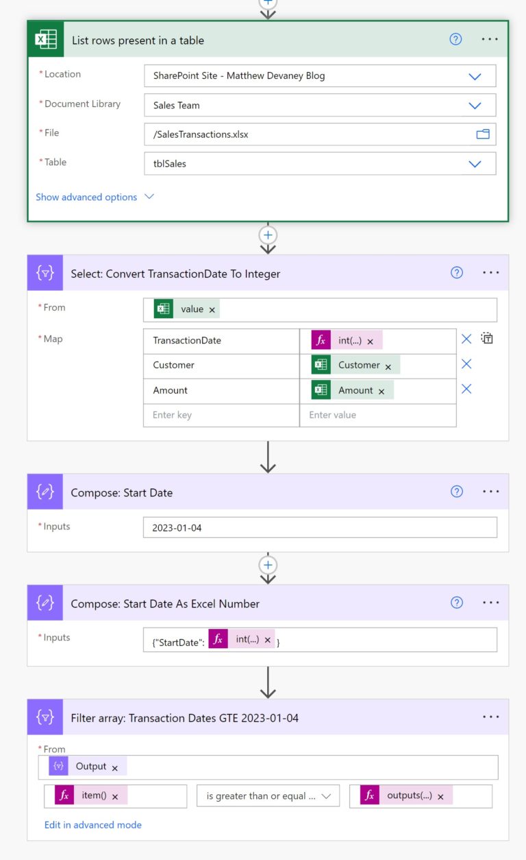 How To Filter Excel Table Rows In Power Automate Text Numbers Dates