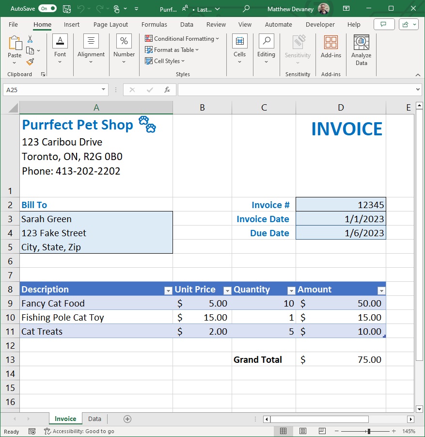 Excel Create Template