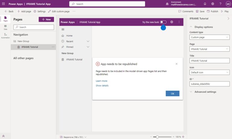 SharePoint Document Library In A Power Apps Custom Page