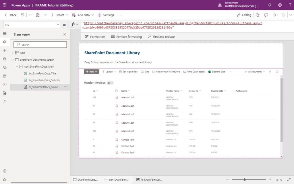 SharePoint Document Library In A Power Apps Custom Page