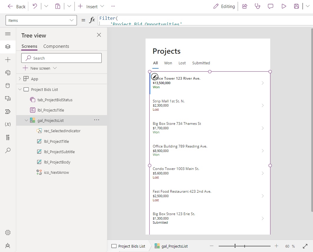 Power Apps: Filter Gallery With A Tab List