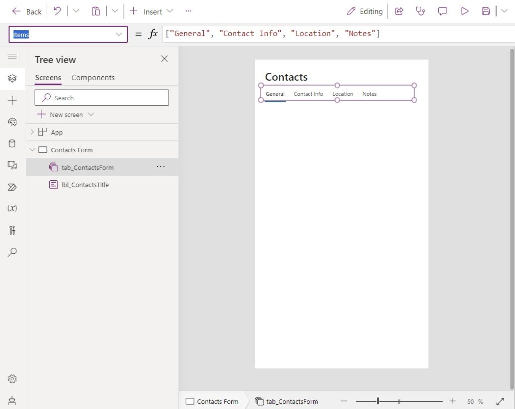 Power Apps Tabbed Form Using Tab List Modern Control