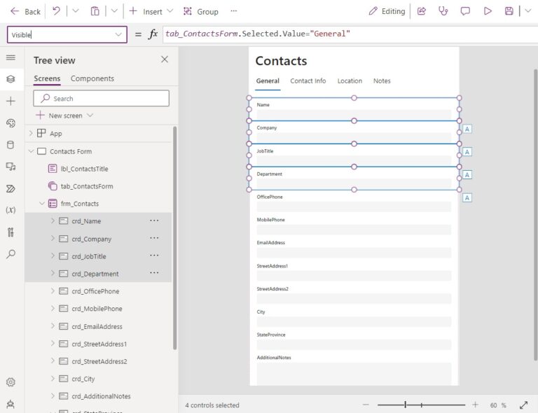 Power Apps Tabbed Form Using Tab List Modern Control